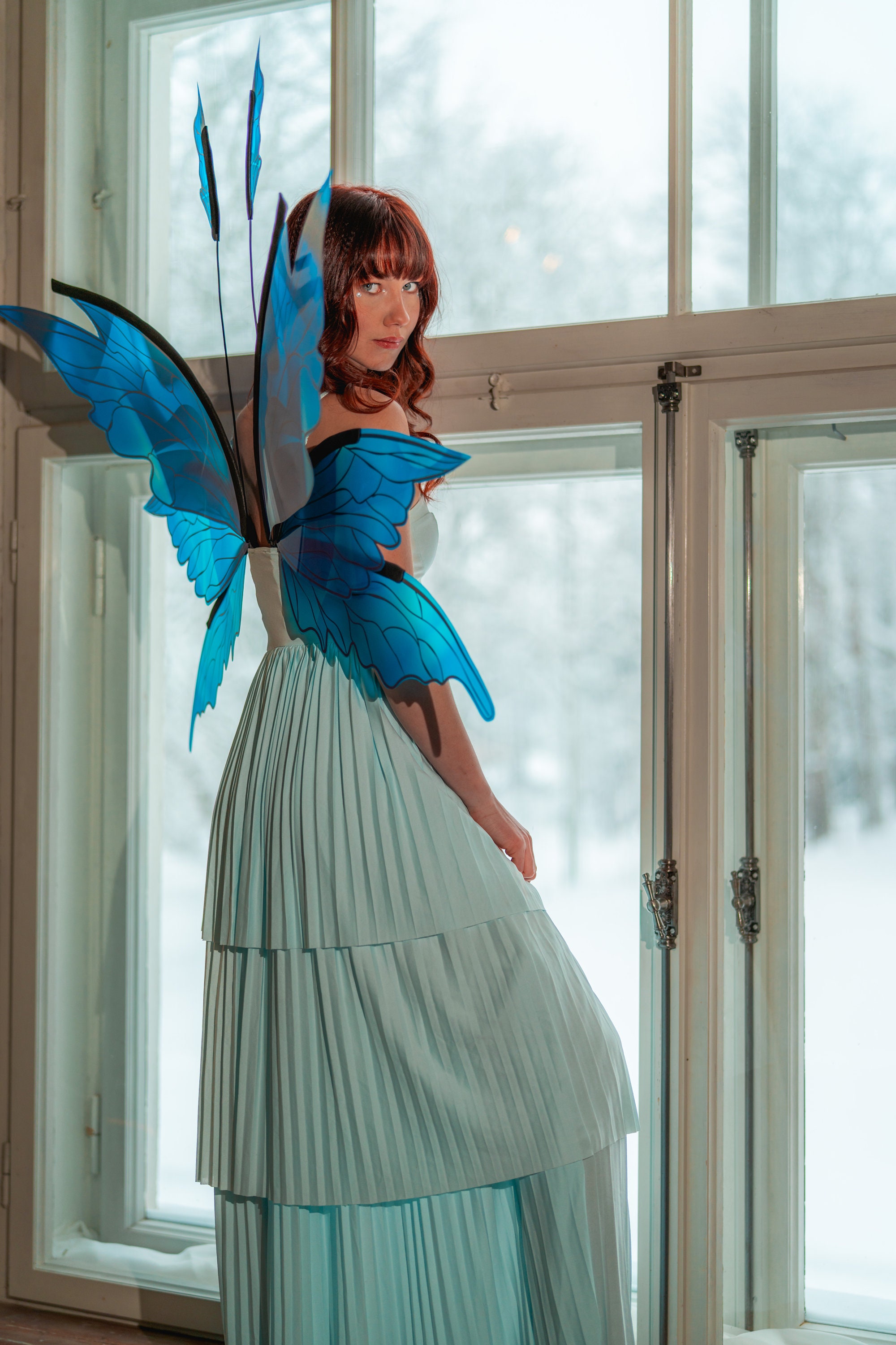 Blue Fairy Wings Costume, Transparent Wings, Elf Wings, Cosplay Costume ...