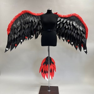Husk Wings, Black, Red Angel Wings Costume, Hazbin Hotel, Cosplay - Etsy