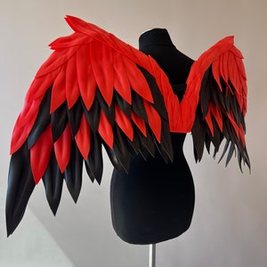 Husk Wings and Tail, Black, Red Costume,small Design, Hazbin Hotel ...