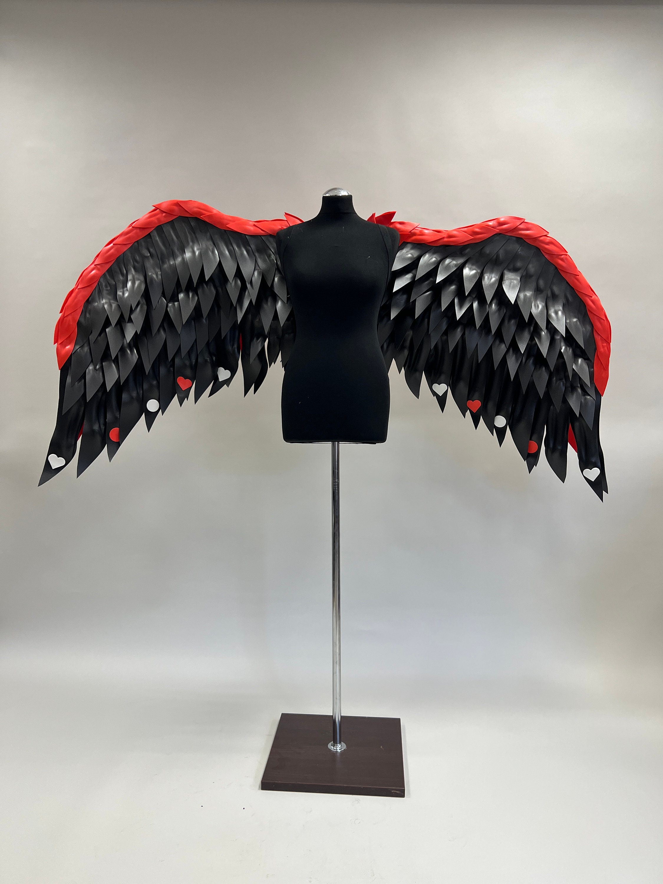 Husk Wings Hazbin Hotel Cosplay - Black Red Articulated Angel Wings ...