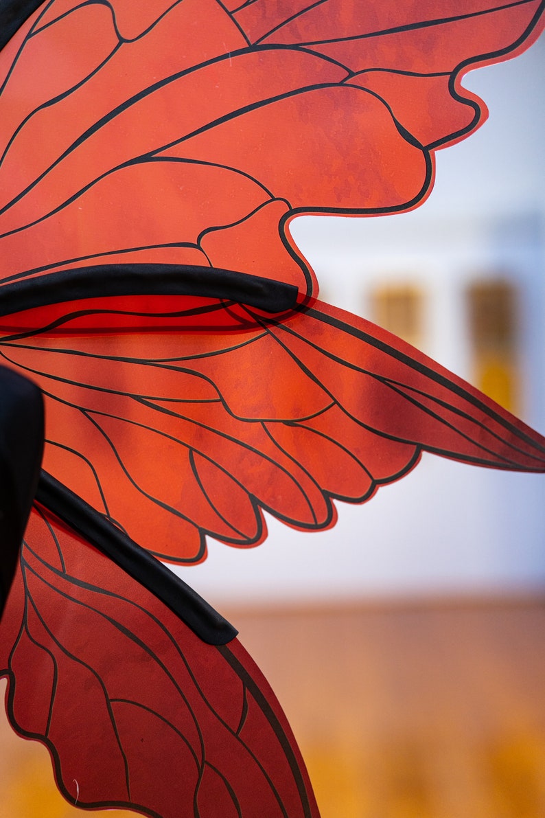 Red Fairy Wings Costume: Iridescent Elf Cosplay Prop - Etsy