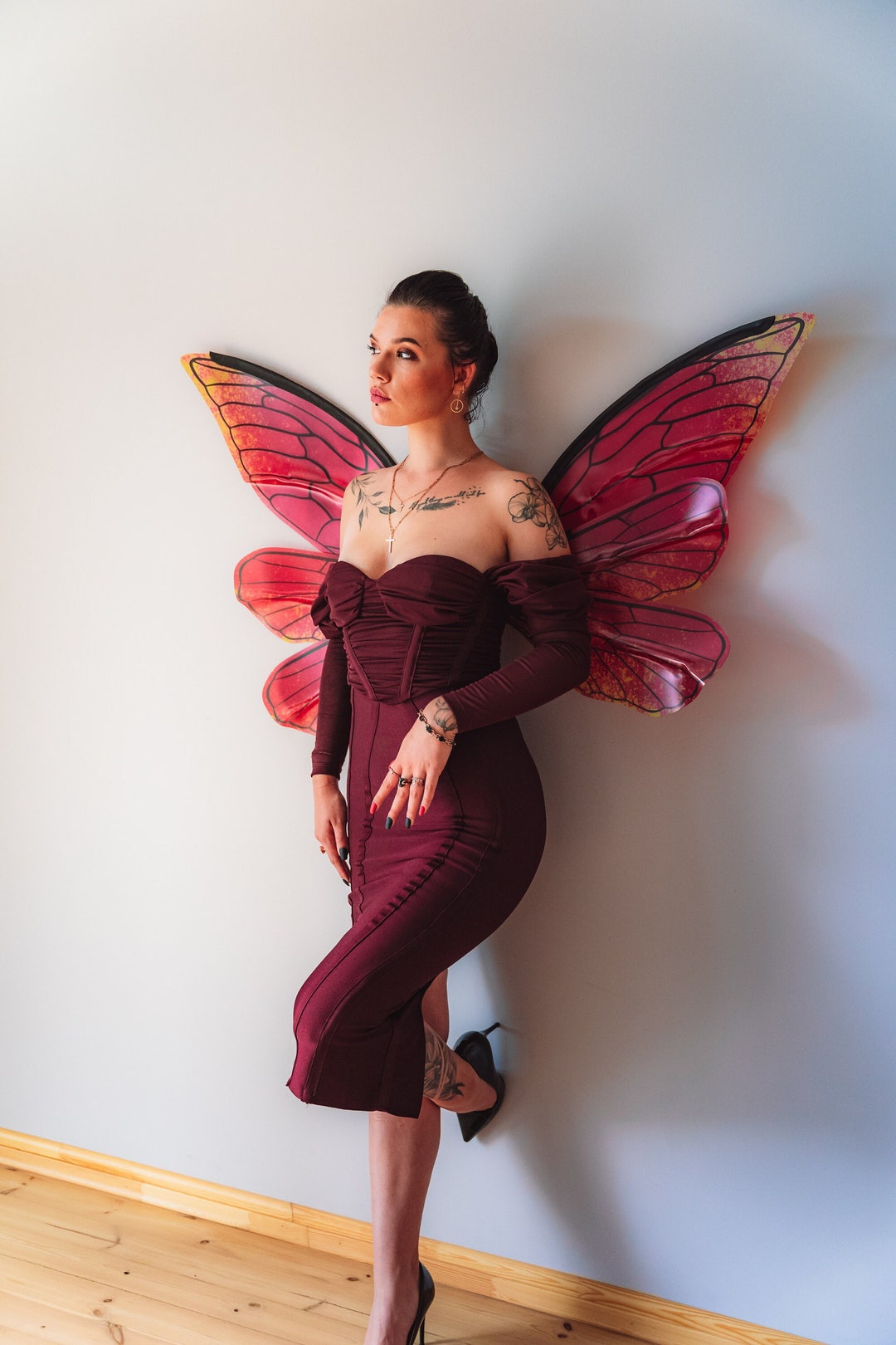 Red Fairy Wings Costume, Cospay Wings, Photography Prop - Etsy