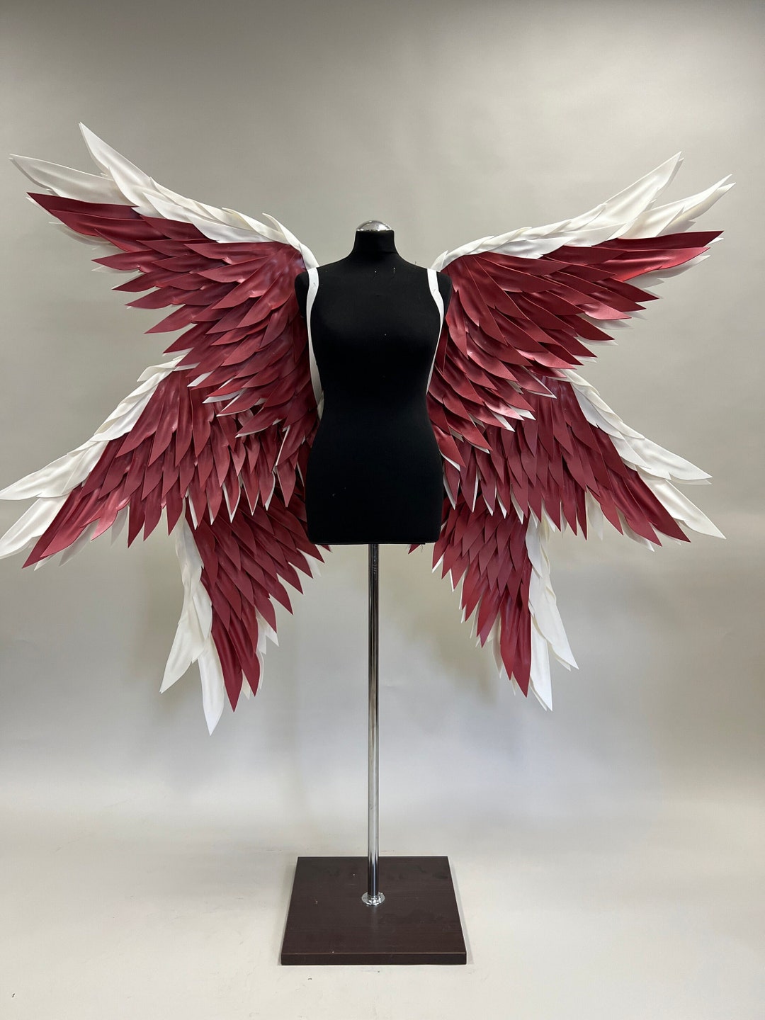 White, Red Angel Wings Costume With 6 Wings, Hazbin Hotel, Lucifer ...