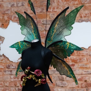 Green Iridescent Fairy Wings: Elf Cosplay Costume, Photography Prop - Etsy