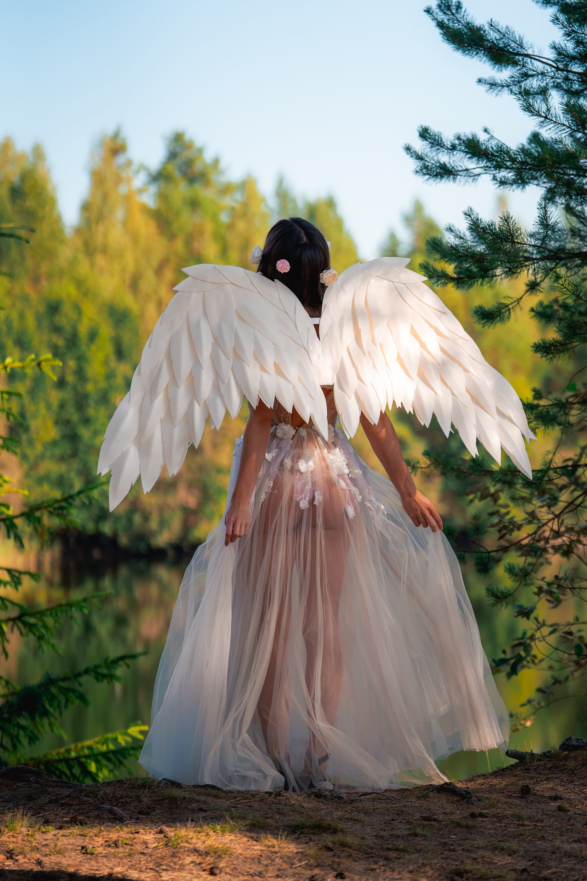 White Angel Wings Costume, Articulated Wings, Photography Prop - Etsy