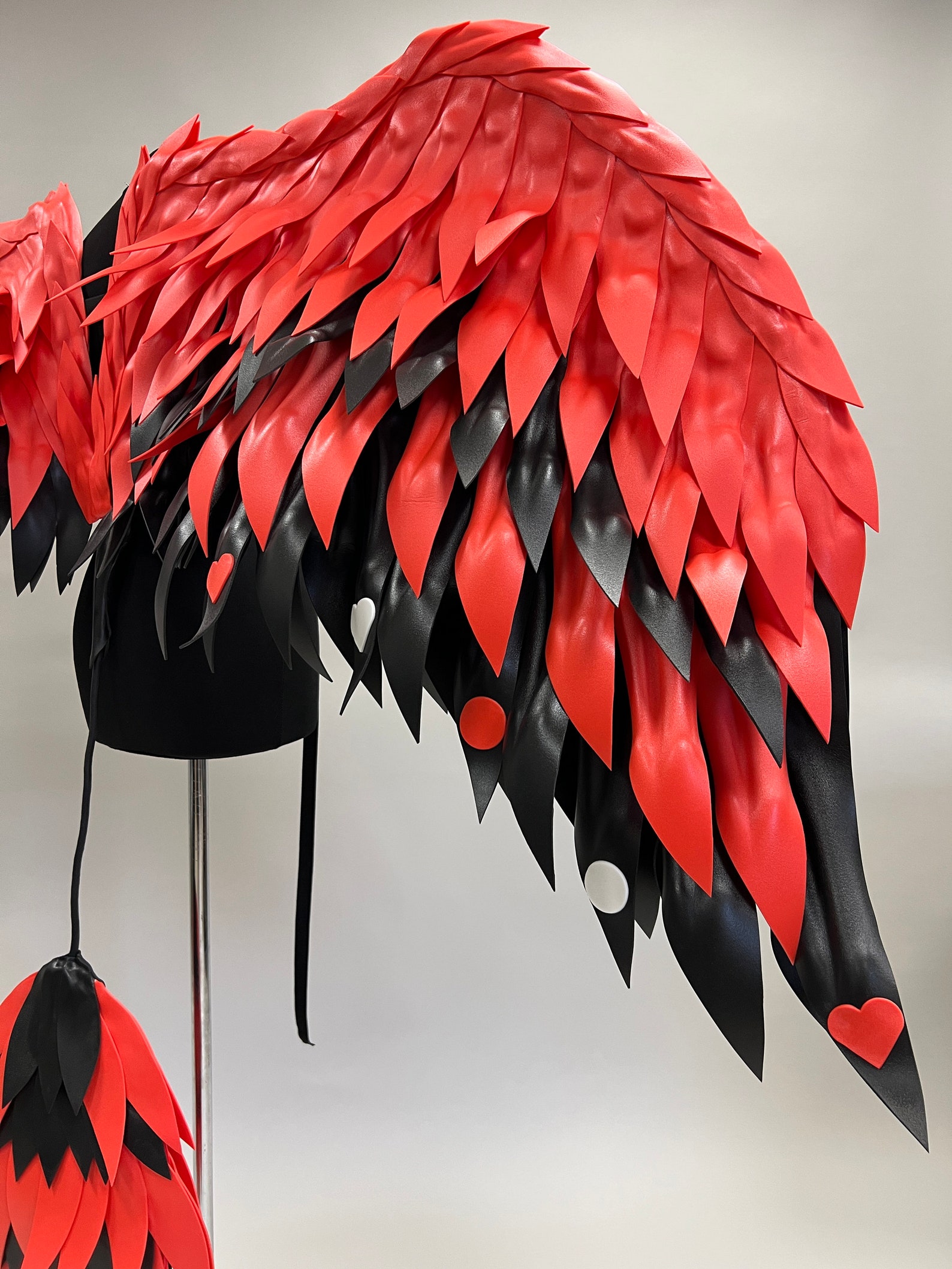 Husk Wings Hazbin Hotel Cosplay - Black Red Articulated Angel Wings ...