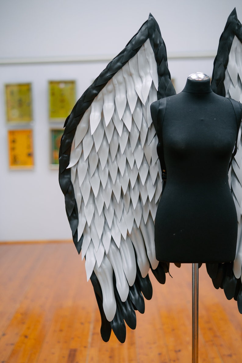 Lute Wings, Cosplay Costume, Hazbin Hotel, Black, Gray Angel Wings ...