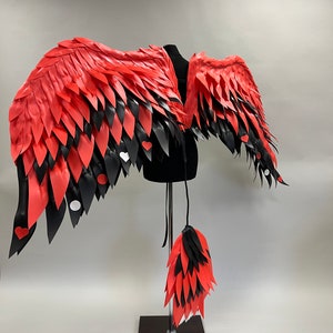 Husk Wings, Black, Red Angel Wings Costume, Hazbin Hotel, Cosplay - Etsy