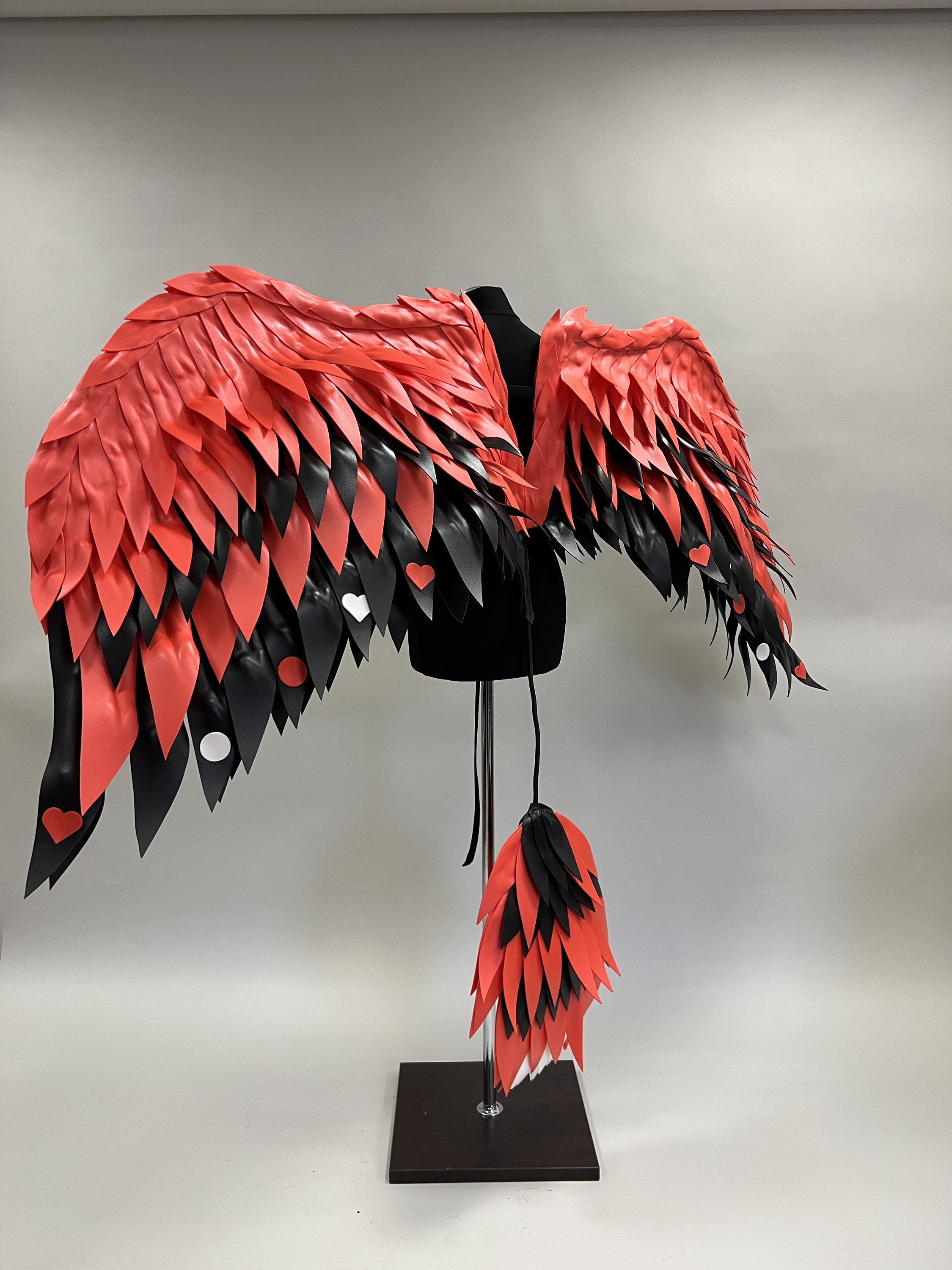 Husk Wings Hazbin Hotel Cosplay - Black Red Articulated Angel Wings ...