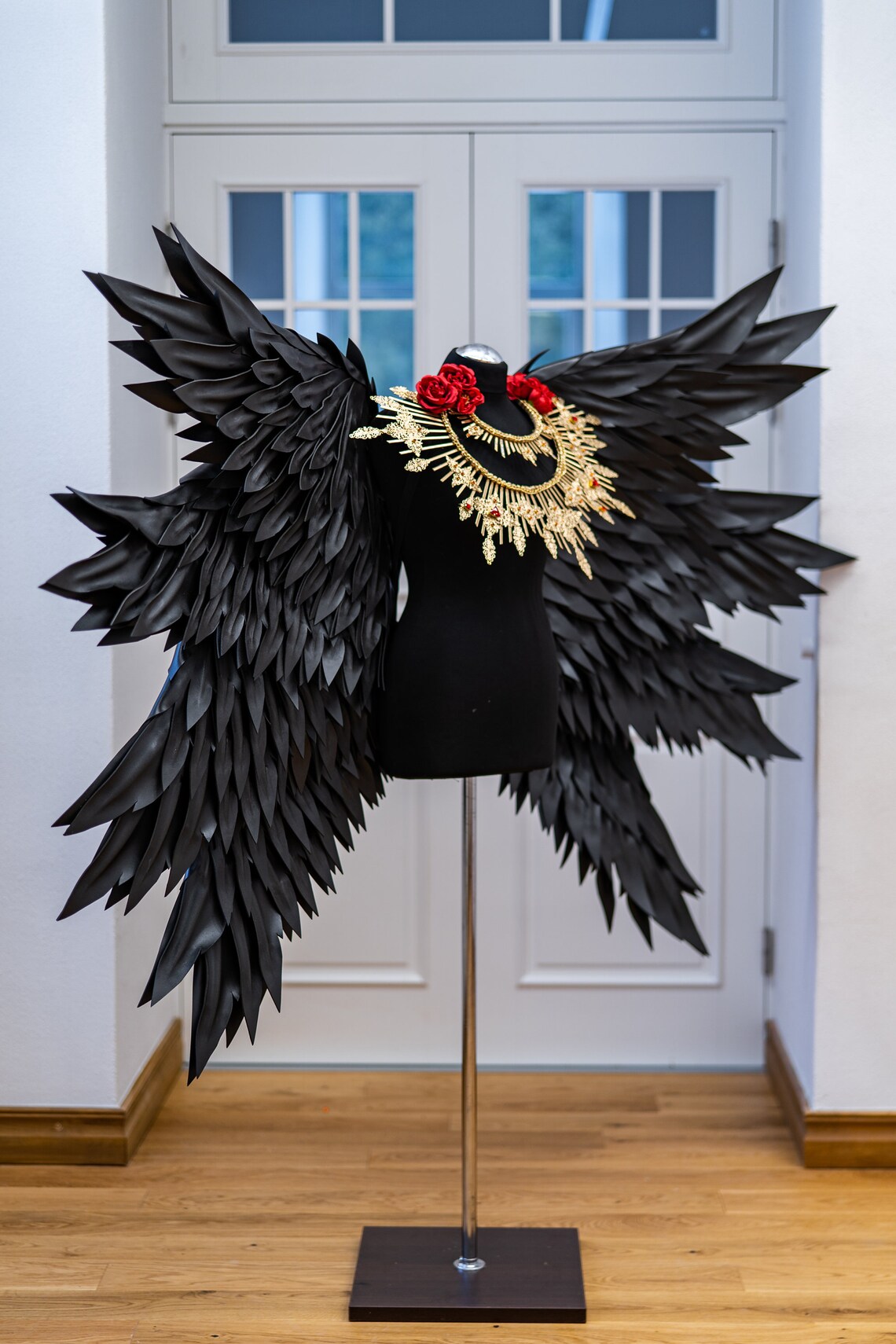 Black Angel Wings Costume With Six Wings, Seraphim Angel, Halloween ...