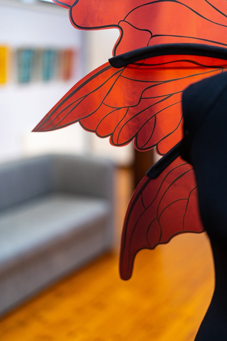 Red Fairy Wings Costume: Iridescent Elf Cosplay Prop - Etsy