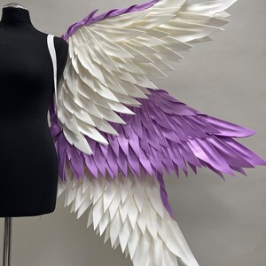 Emily Wings, White, Purple Angel Wings Costume With 6 Wings, Hazbin ...