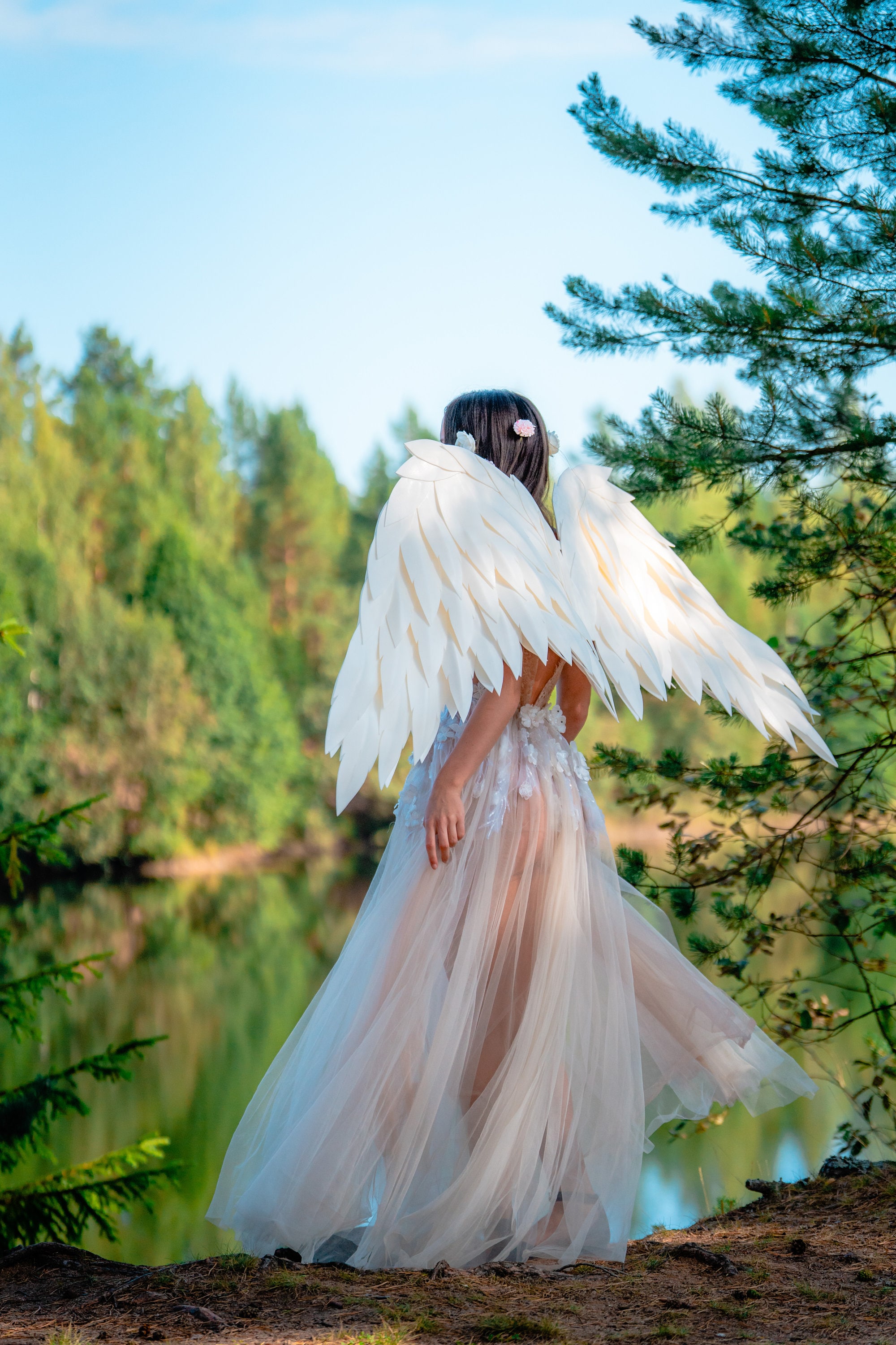 White Angel Wings Costume, Articulated Wings, Photography Prop - Etsy