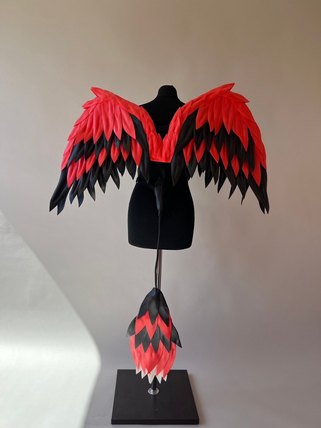 Husk Wings and Tail, Black, Red Costume,small Design, Hazbin Hotel ...
