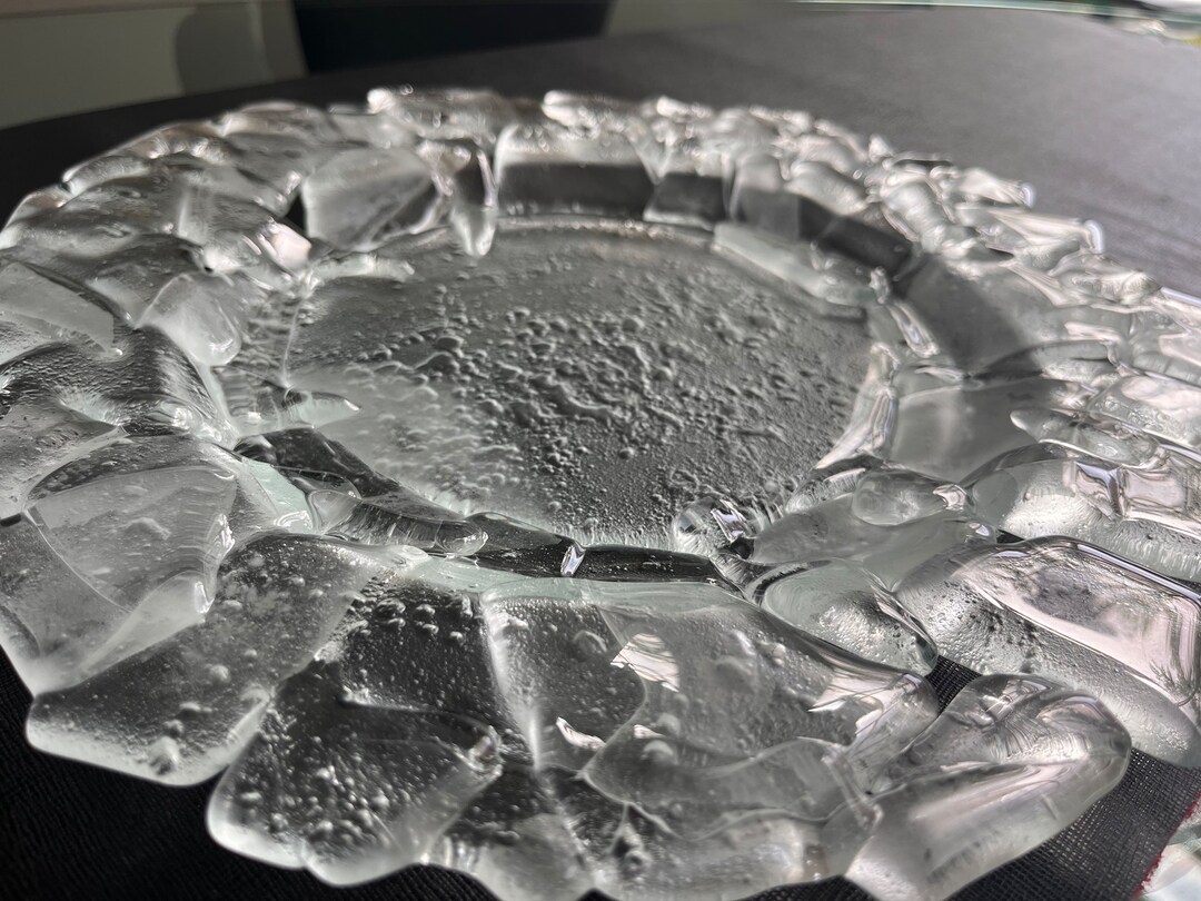 Eco-fusion: Handcrafted Art Glass Plate From Recycled Materials - Etsy