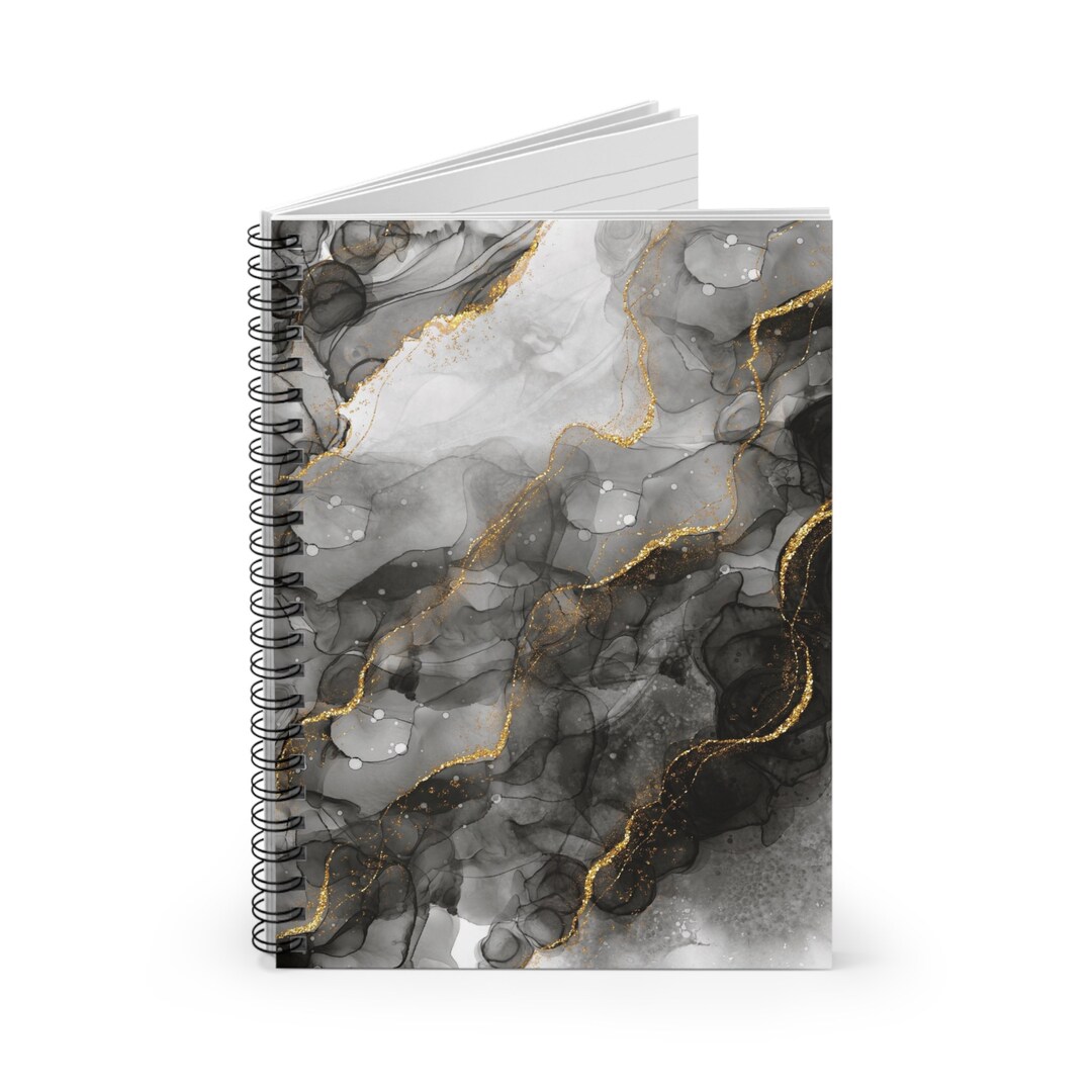 Spiral Notebook 'black Marble' - Etsy