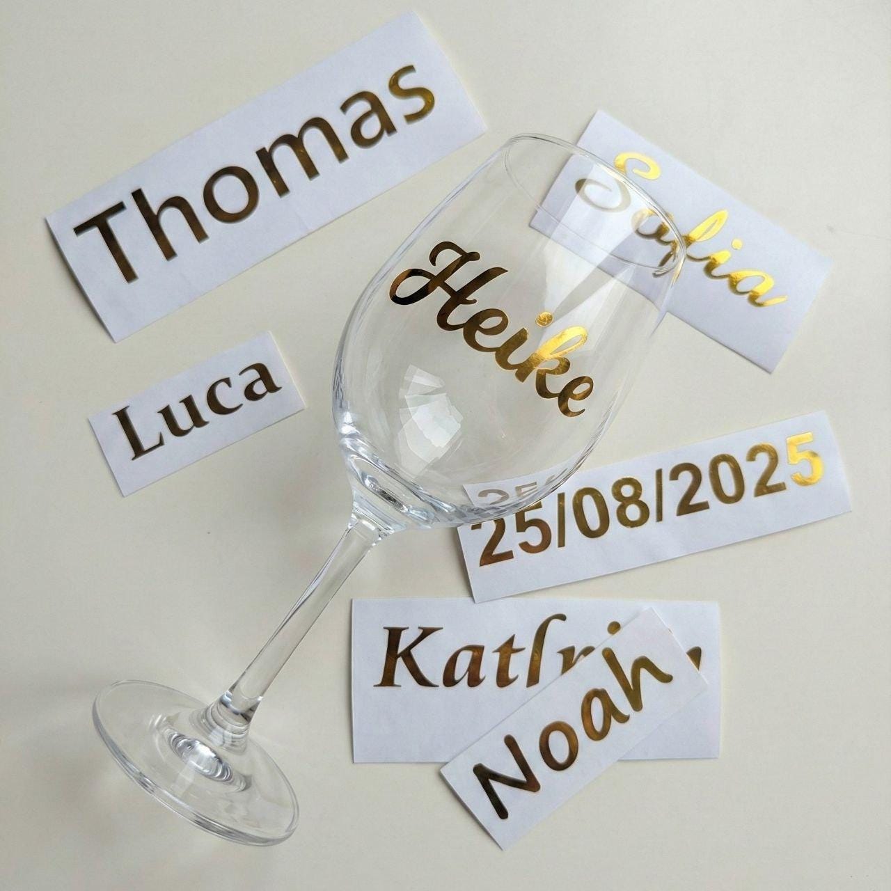 Personalized Gold Vinyl Name Stickers, Party Decor - Etsy