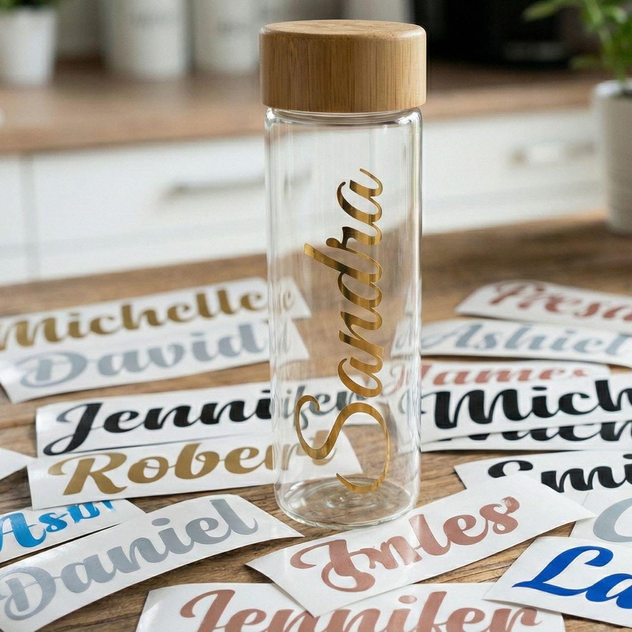 Personalized Gold Vinyl Name Stickers, Party Decor - Etsy