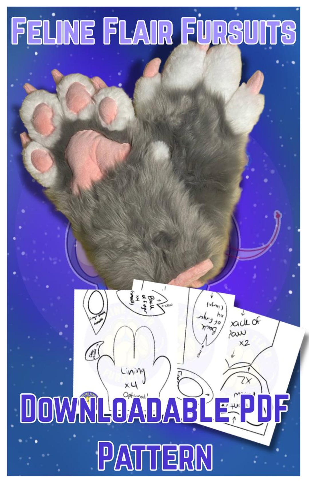 PDF Fursuit Handpaw Puffy Pattern! - Etsy
