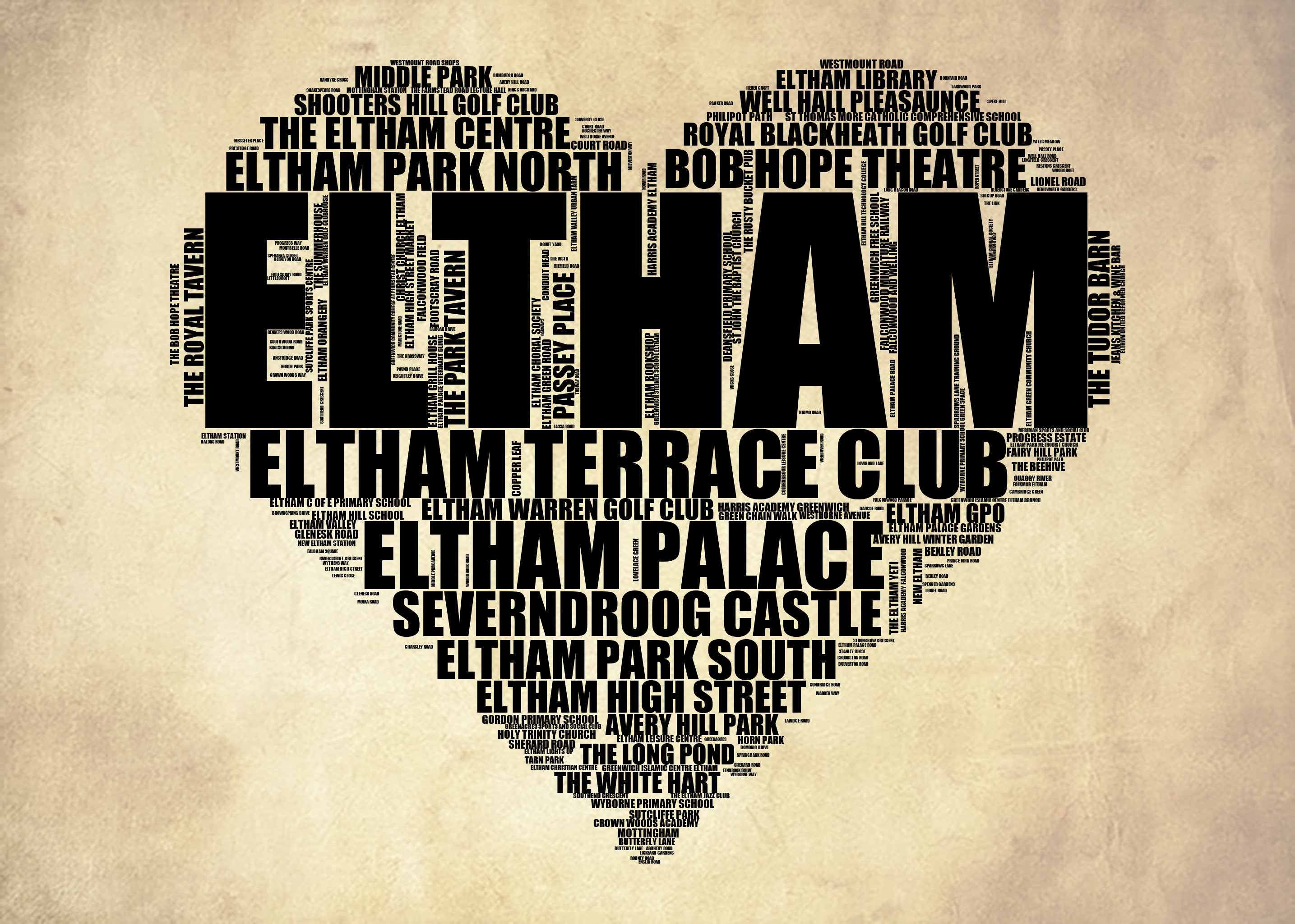 Eltham Landmarks & Culture: Premium Typographic Art Print - Etsy UK