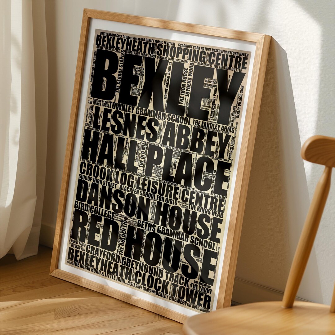 Bexley Landmarks & Culture: Premium Typographic Art Print Gift - Etsy