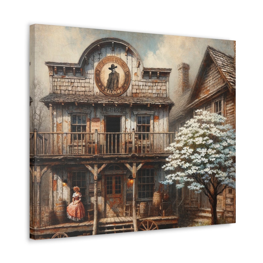 Wild West Saloon Canvas Wall Art, Country Western Décor, Countryside ...