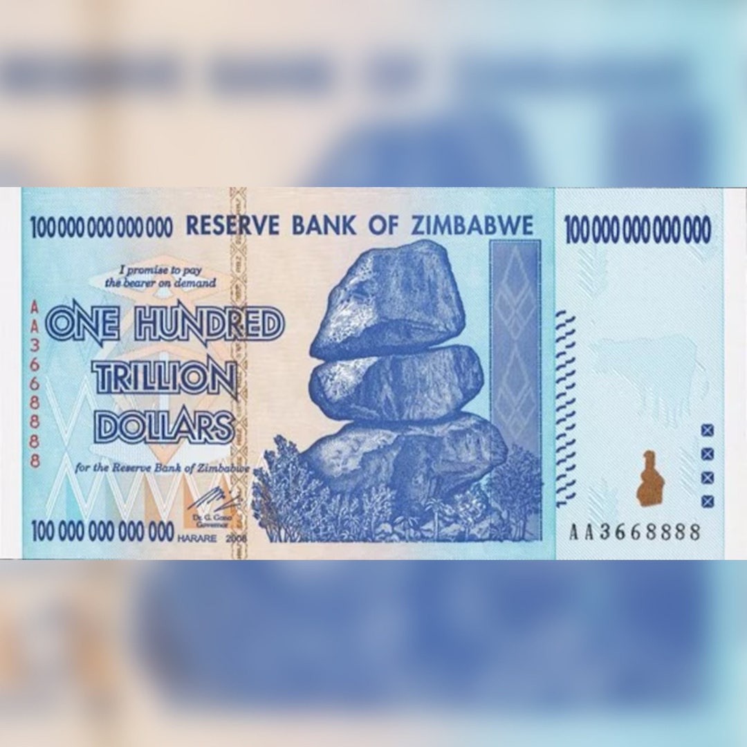 100 Trillion Zimbabwe Note - Etsy