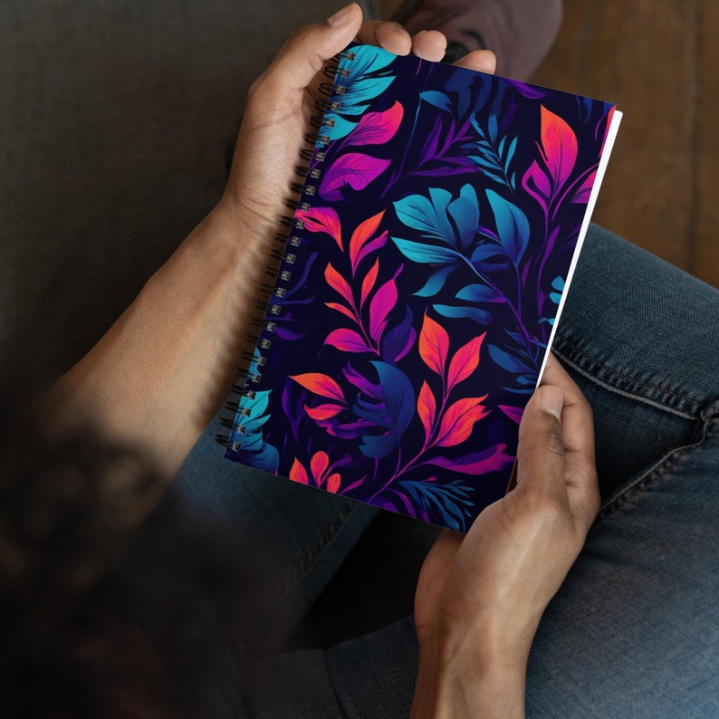 Back to School Colorful Bohemian Spiral Notebook Journal Earthy Leafy ...