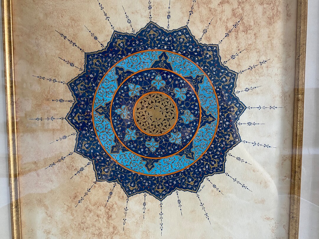 Tezhip Art, Original Handmade Illumination Wall Art, Islamic Home Decor ...