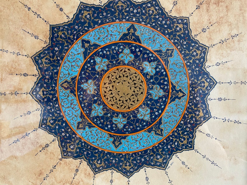 Tezhip Art, Original Handmade Illumination Wall Art, Islamic Home Decor ...