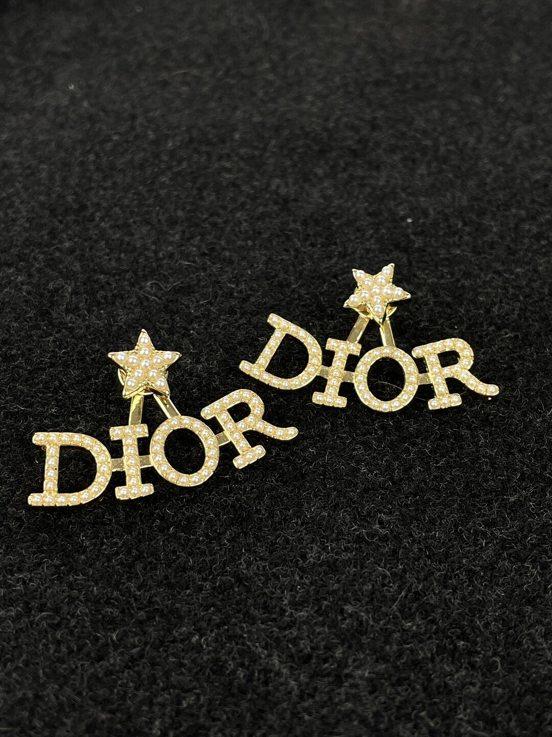 Vintage DIOR Gold Tone Star Stud Earrings - Etsy