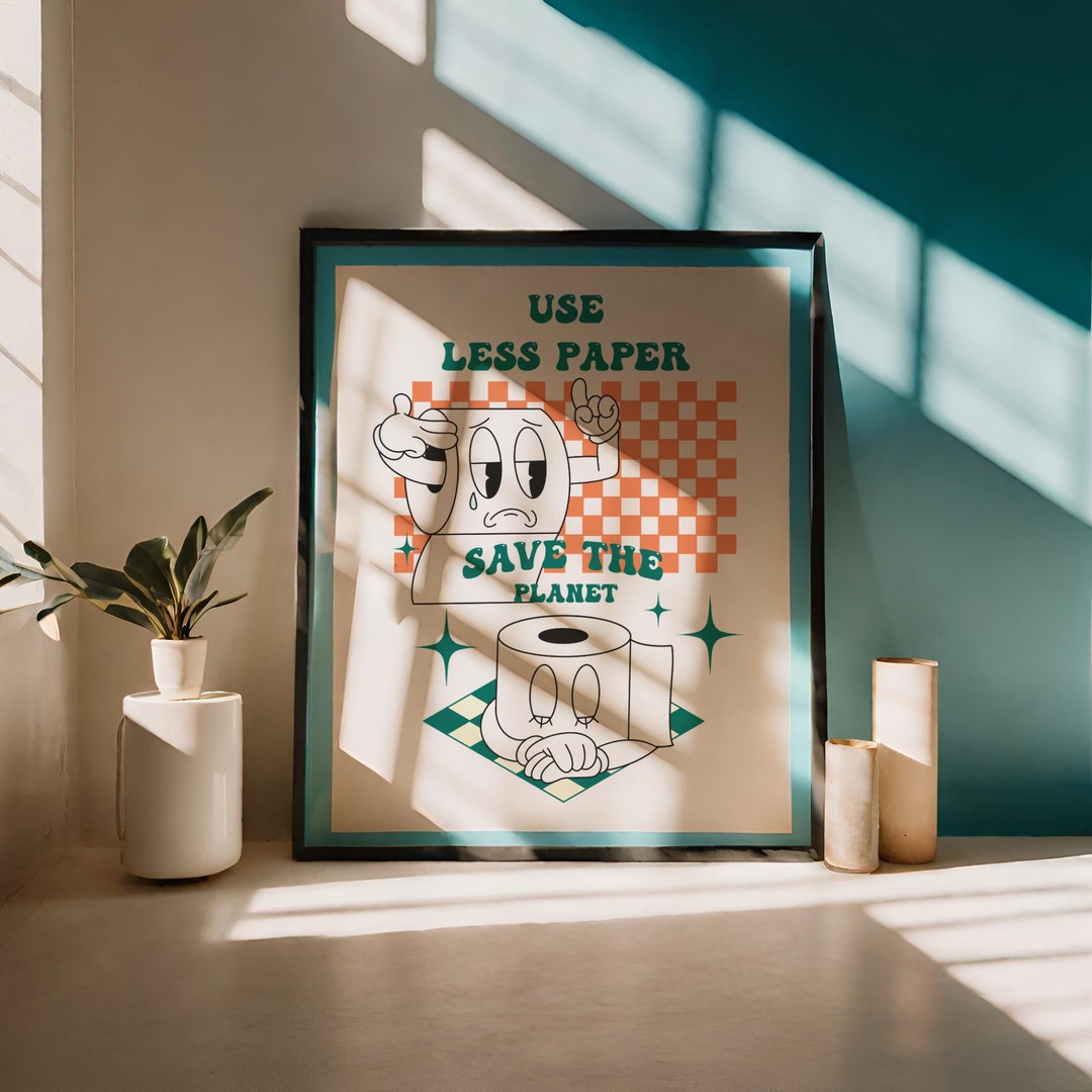 Use Less Paper Quotes Poster, Funny Bathroom Prints, Toilet Print Paper ...