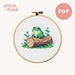 Cute Frog Cross Stitch Pattern Frog W/ Knife Funny Cross Stitch Pattern ...