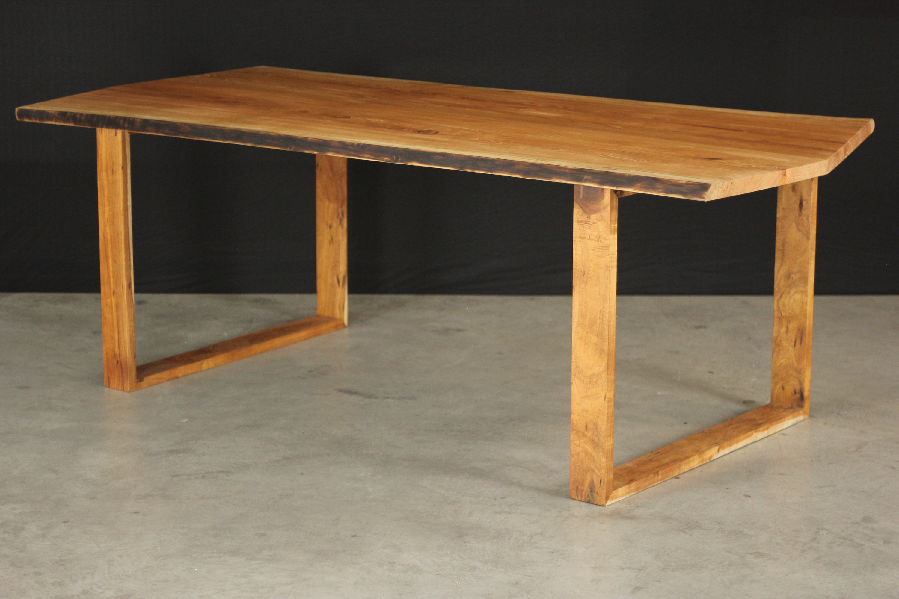 Live Edge Cedar Dining Table With Acacia Legs Hand Made in Sintra With ...