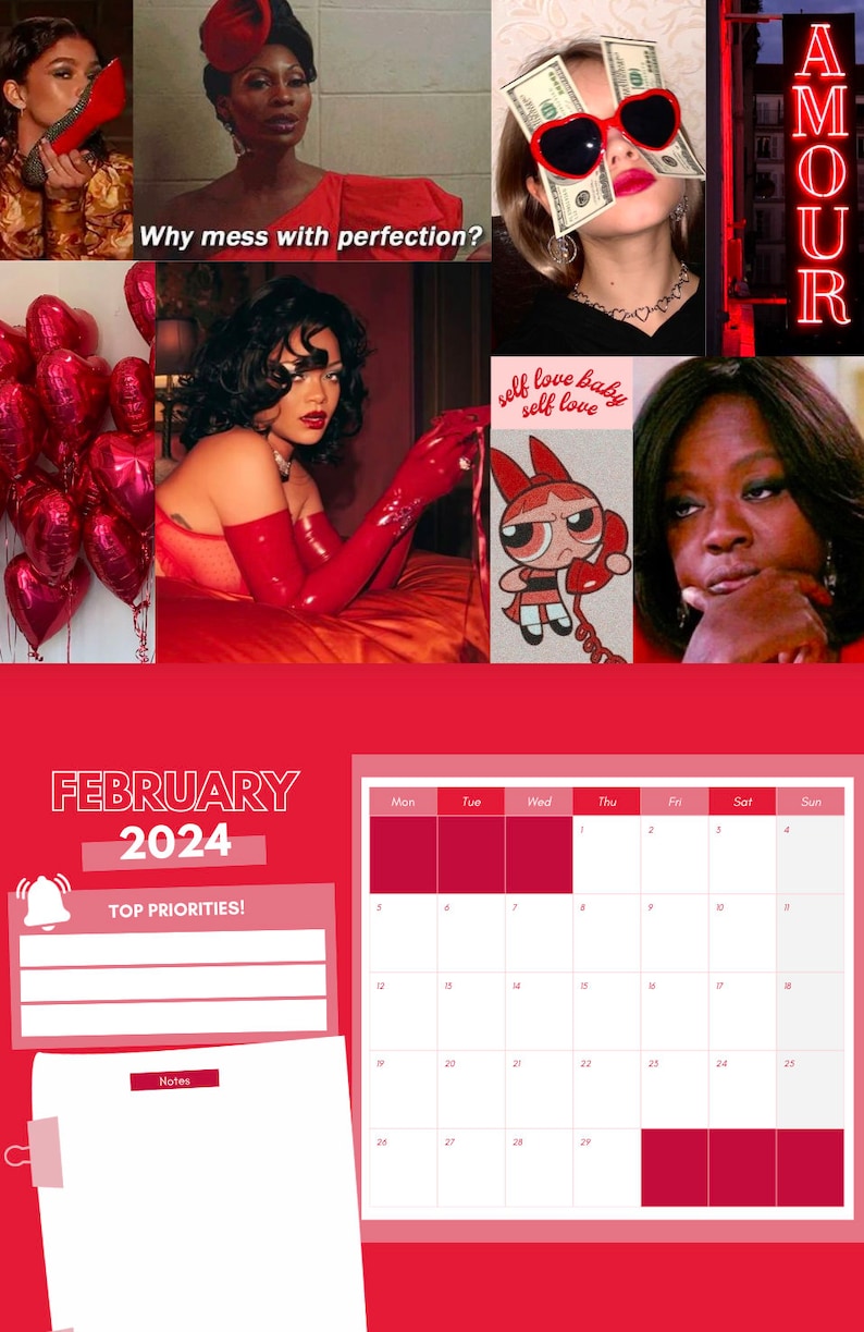 26-page Wall Calendar, Baddie Calendar, Mood Calendar, Meme Calendar ...