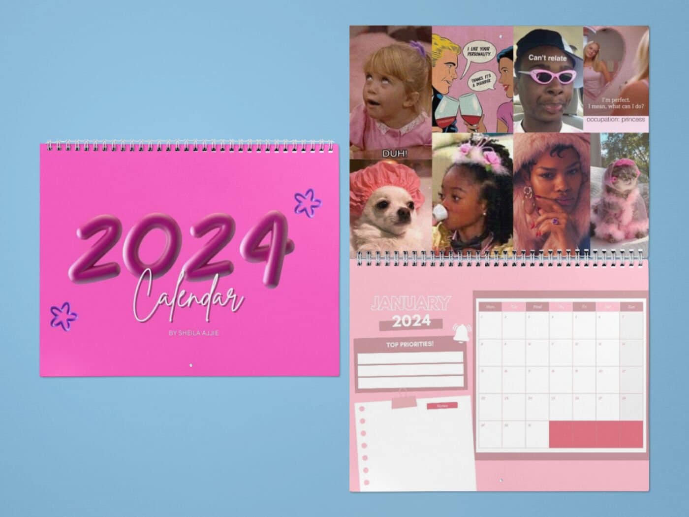 26-page Wall Calendar, Baddie Calendar, Mood Calendar, Meme Calendar ...