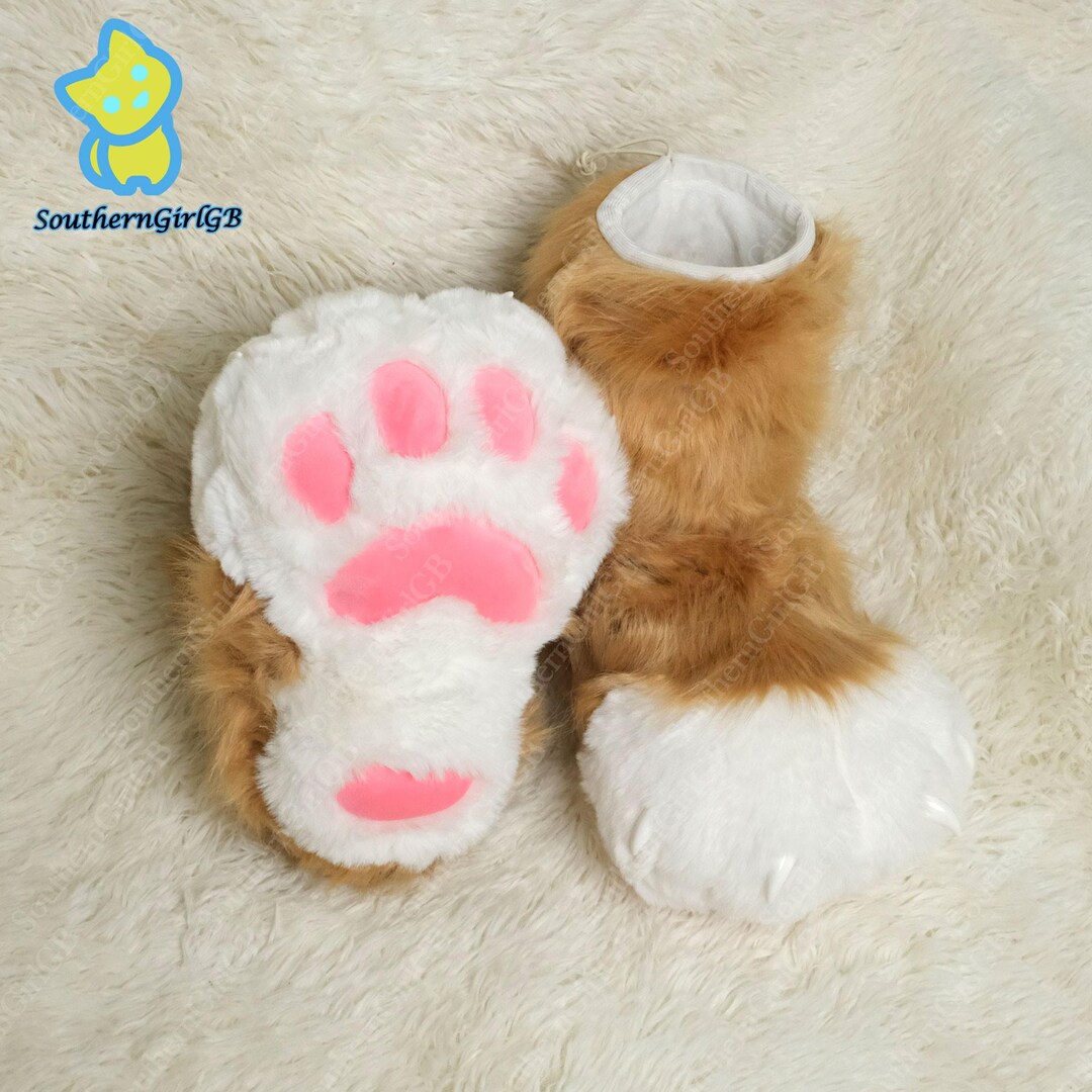 8 Colorsslipper Fursuit Feet Sole Paws, Cute Soft Foot Sole Paws ...