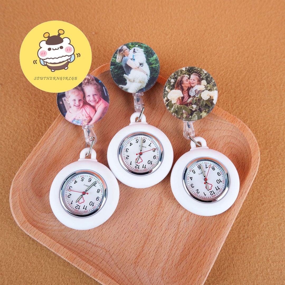 Retractable Fob Watch, Custom Photo Pocket Watch, Personalized Old ...