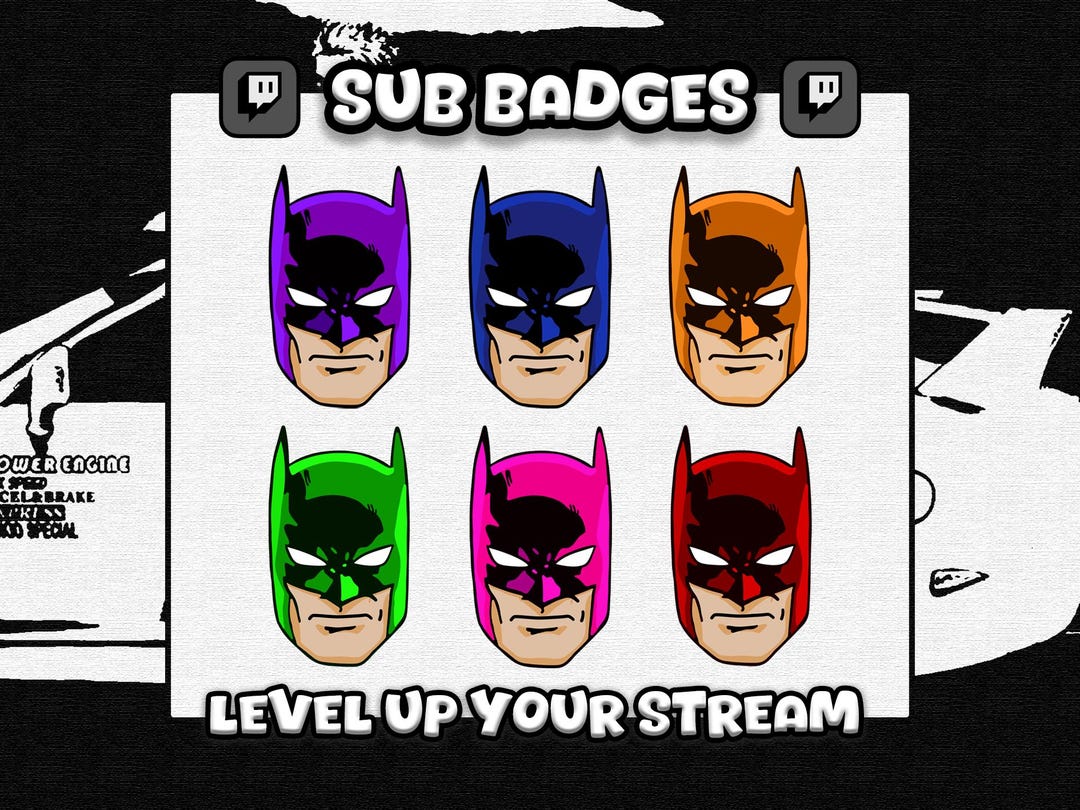 Twitch Batman Sub Badge Emotes Batman Comic Emote Pack for Streamer - Etsy