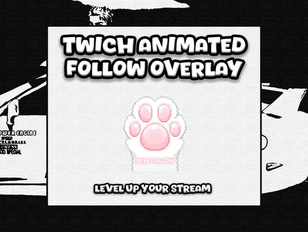 Animated Twitch Follower Overlay Stinger Cat Paw for Streamer - Etsy