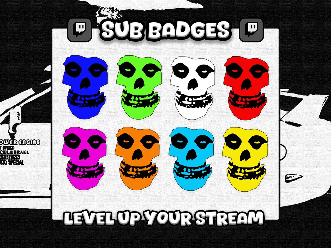 Twitch Misfits Skull Sub Badge Emotes Bundle Grunge Emote Pack for ...