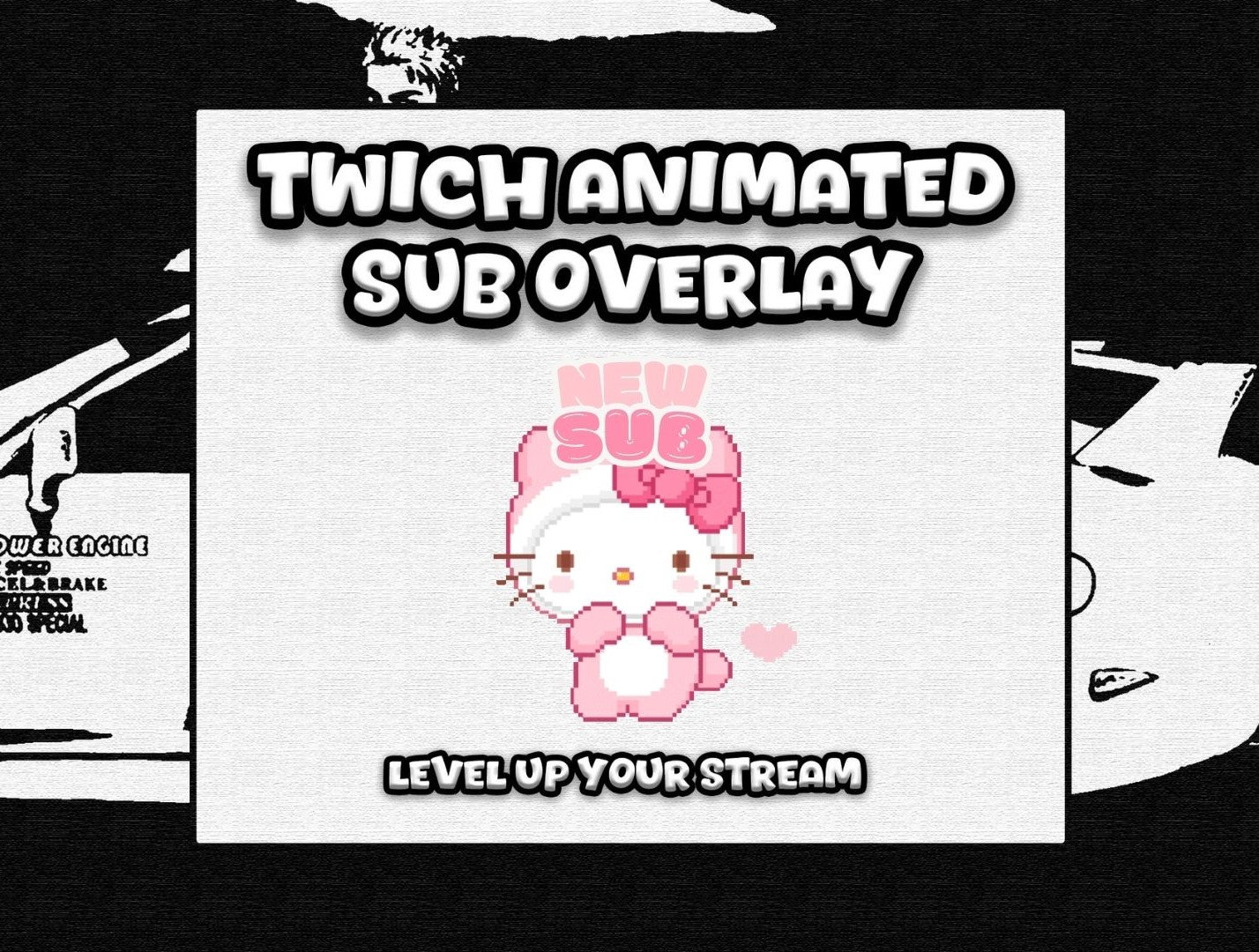 Animated Twitch Follower Anime Kitty Overlay Stinger for Streamer - Etsy