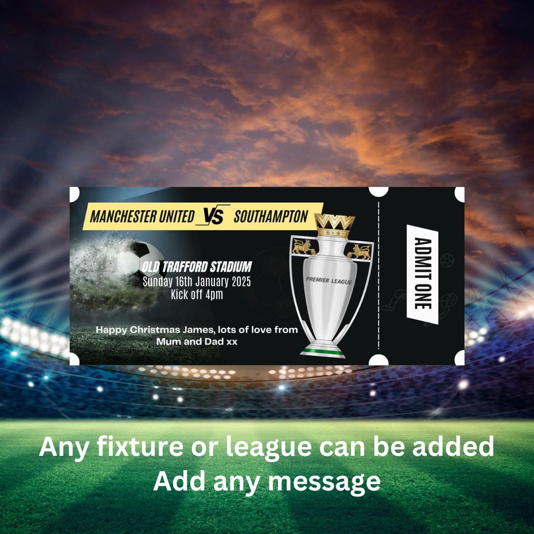 Football Match Ticket, Sports Ticket, Match Ticket, Premier League ...