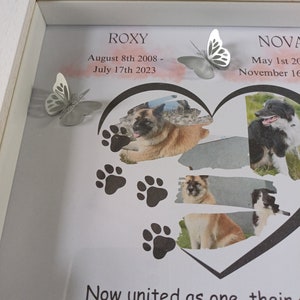 Custom Dog Memorial Shadow Box, Pet Paw Print Frame, Pet Bereavement ...