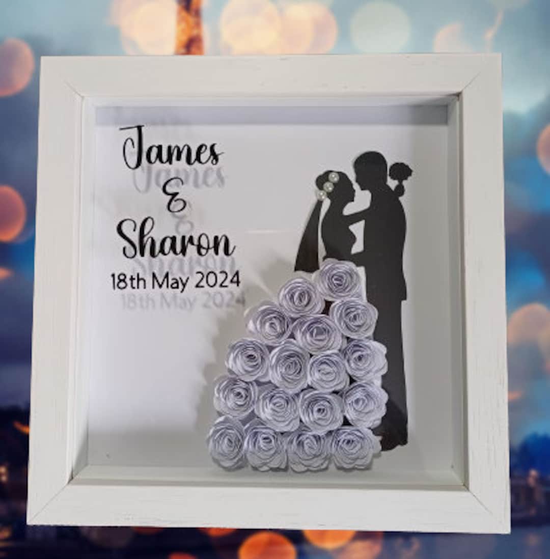 Wedding Day Gift, Anniversary Gift, Shadow Box, Bride and Groom - Etsy
