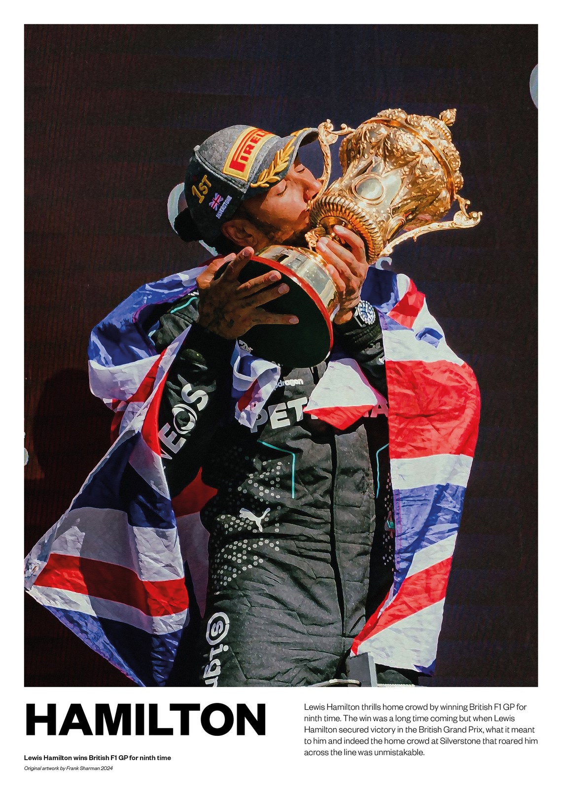 Lewis Hamilton - Formula 1 - F1 - Poster Print Vintage Retro A5 A4 A4 ...