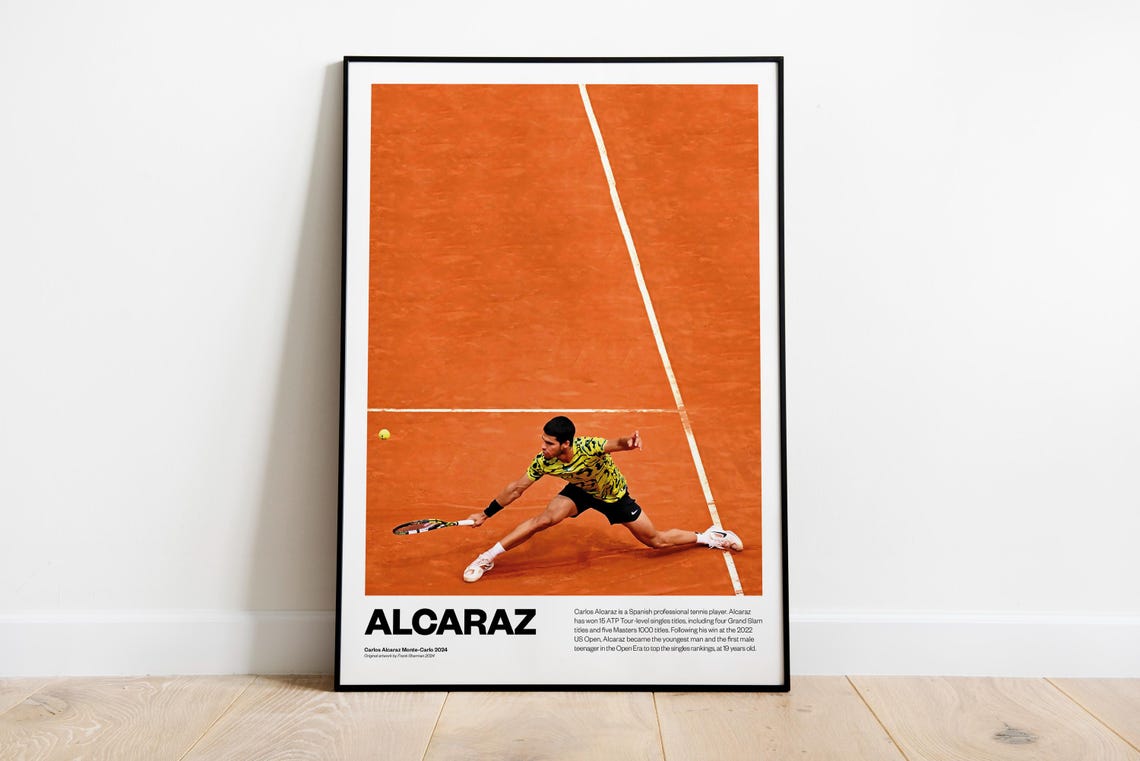 Carlos Alcaraz Poster, Tennis Print, Alcaraz Print Decor, Tennis Star ...