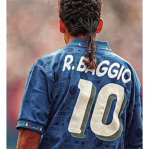Roberto Baggio | Football | Poster Print | Painting | World Cup ...