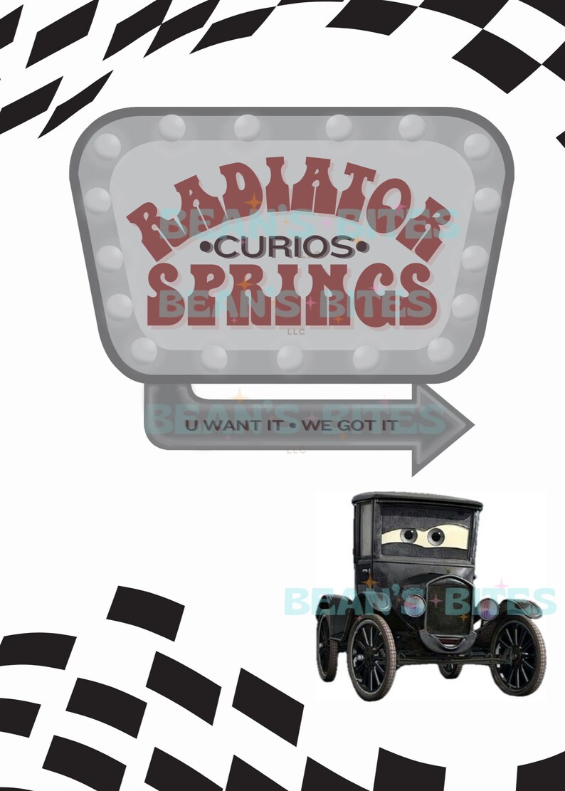 Pixar Cars Birthday Supplies Custom Downloadable Food Table Labels 5x7 ...