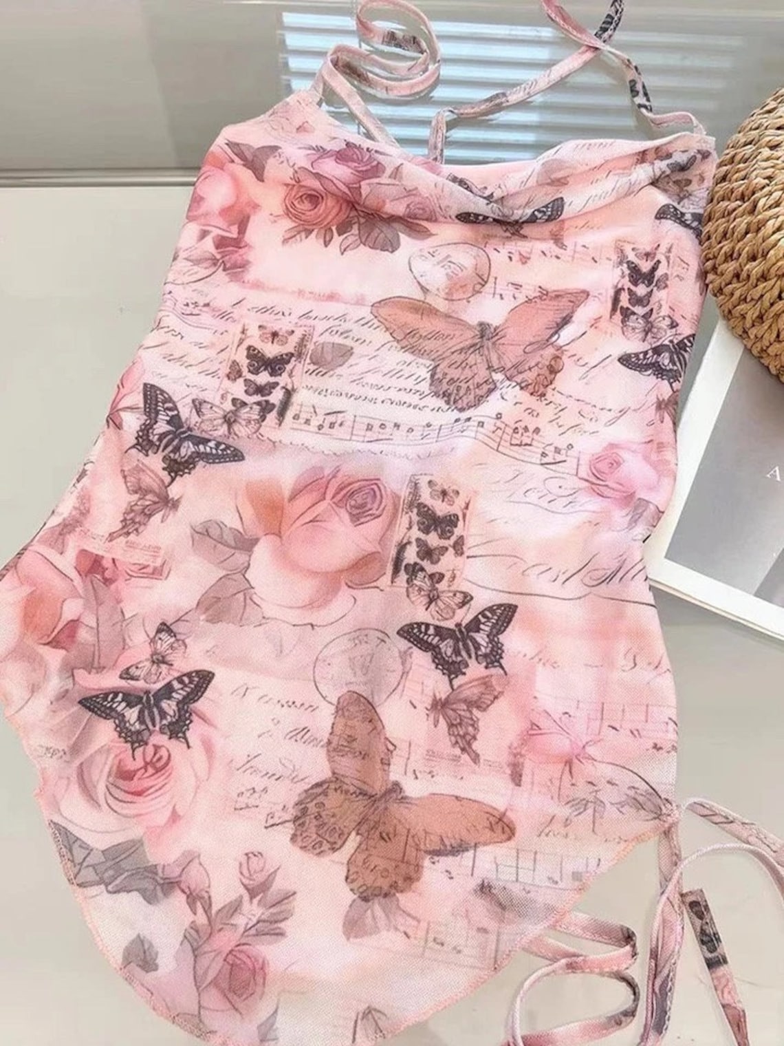 Coquette Summer Butterfly Backless Tie Top - Etsy